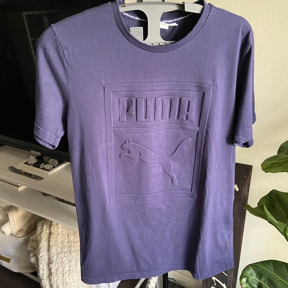 Puma | Shirts | Navy Blue Mens S Puma Tee W Embossed Puma Logo | Poshmark